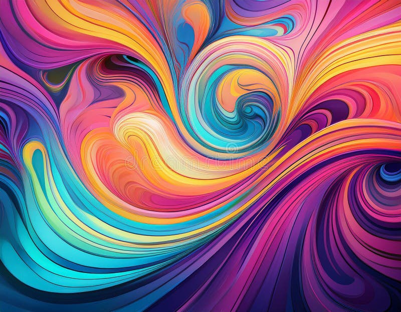 Exploring Vibrant Colors with Fluid Patterns in an Abstract Art Piece ...