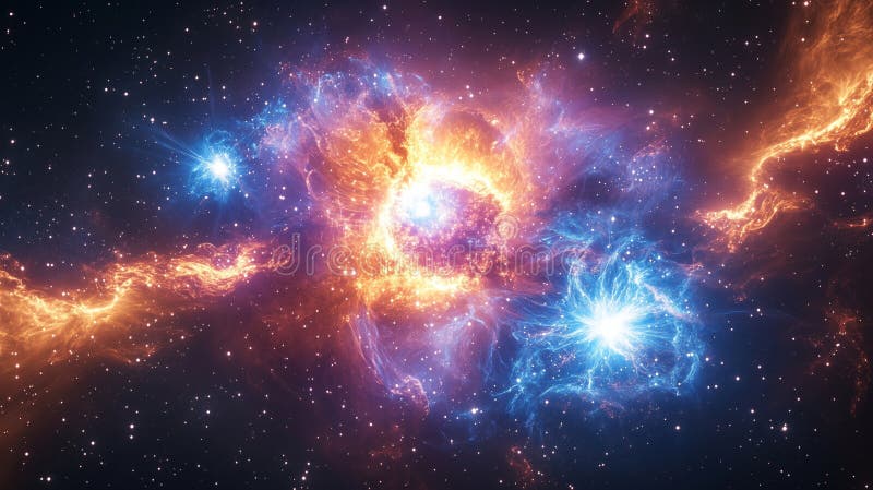 Exploring the Vibrant Colors of a Stunning Cosmic Nebula Stock Image ...