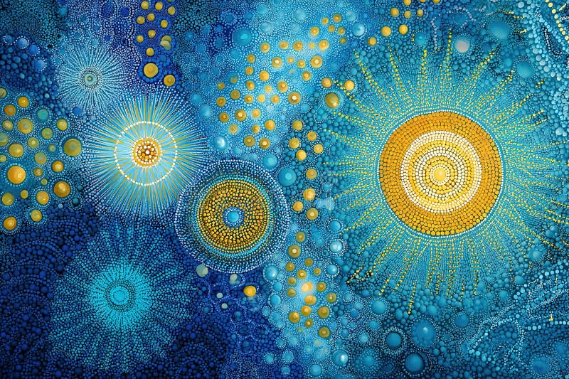 Exploring Vibrant Cosmic Patterns in an Abstract Art Composition with ...