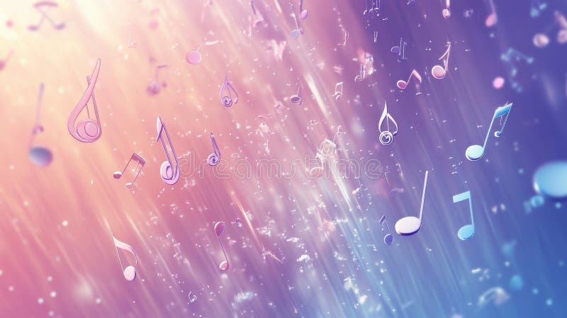 Exploring Vibrant 3D Music Notes Floating through a Colorful Abstract ...