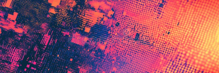 Abstract Pixelated Digital Pattern with Modern Cybernetic Theme and ...