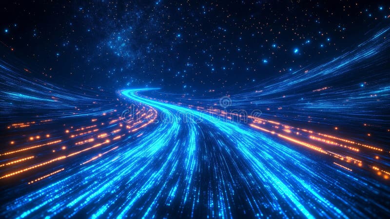 Exploring the Vibrant Flow of Light in Cosmic Space Journey Stock ...