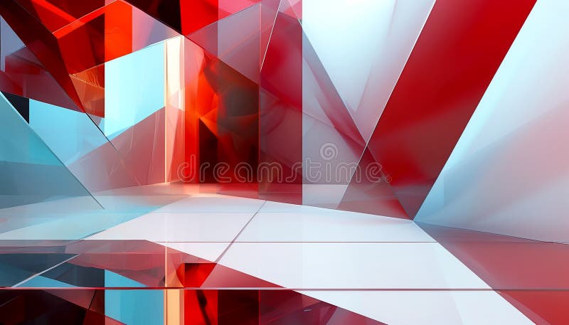 Exploring Vibrant Geometric Shapes in a Modern Abstract Environment at ...