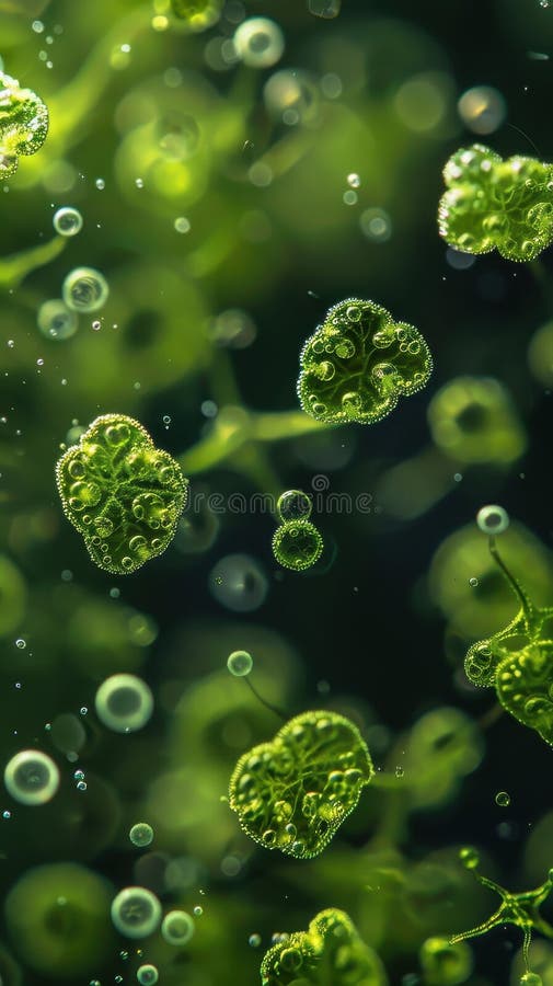 Exploring the Vibrant Green Algae in Freshwater through a Macro Close ...
