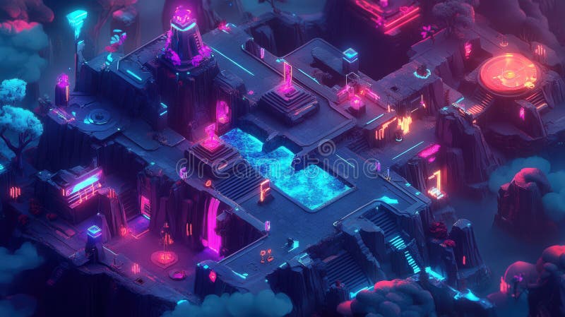 Exploring a Vibrant Isometric Terrain Featuring Dynamic Lighting ...
