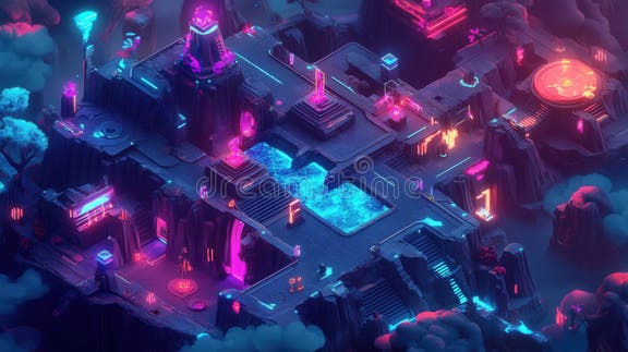 Exploring a Vibrant Isometric Terrain Featuring Dynamic Lighting ...