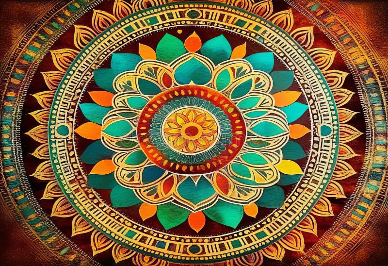 Exploring Vibrant Mandala Art with Ancient Vedic Influence Stock ...