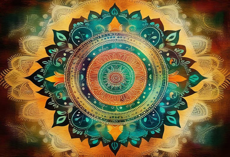 Exploring Vibrant Mandala Art with Ancient Vedic Influence Stock ...