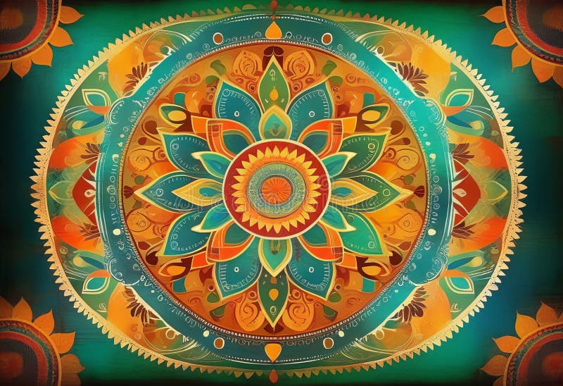 Exploring Vibrant Mandala Art with Ancient Vedic Influence Stock ...