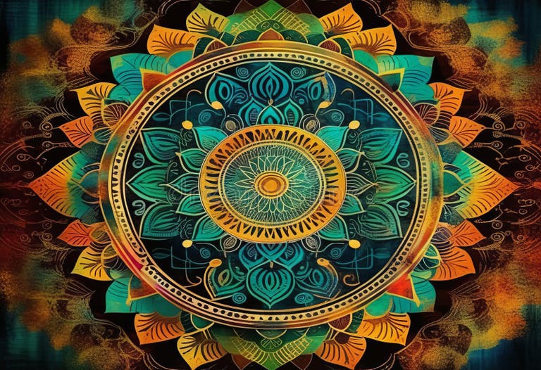 Exploring Vibrant Mandala Art with Ancient Vedic Influence Stock ...