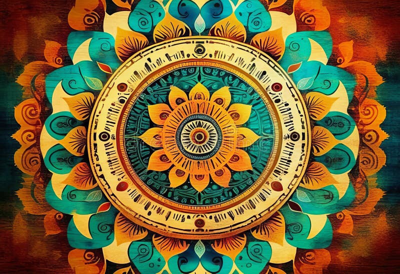 Exploring Vibrant Mandala Art with Ancient Vedic Influence Stock ...