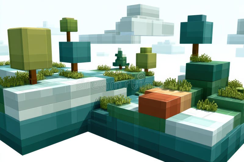 Exploring a Vibrant Minimal Pixel Art World in a Clean 3D Environment ...