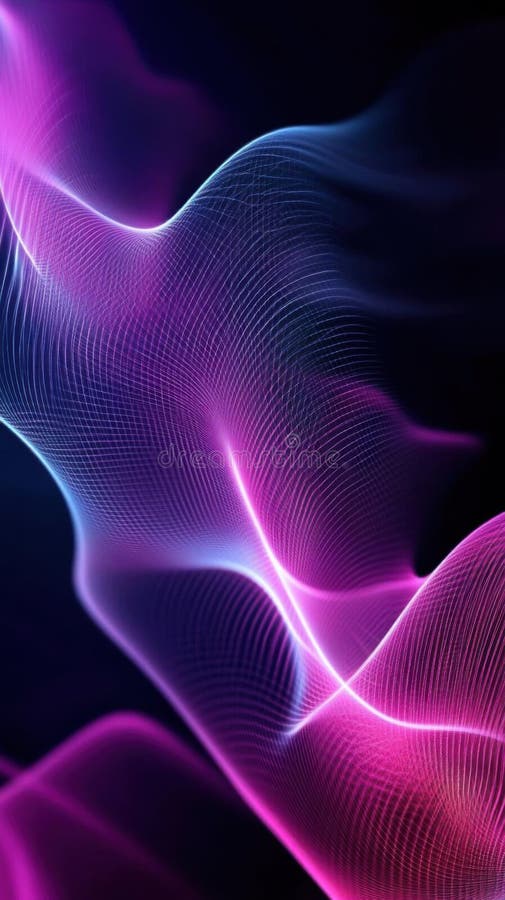 Exploring Vibrant Purple and Blue Waves, a Digital Art Journey Stock ...