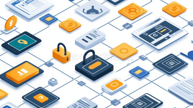 Exploring the Vibrant Spectrum of Digital Icons Representing Security ...
