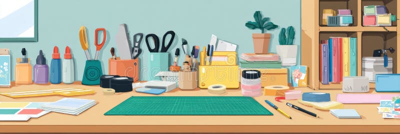 Exploring a Vibrant Sticker Shop Workspace with Cutting Tools and Peel ...
