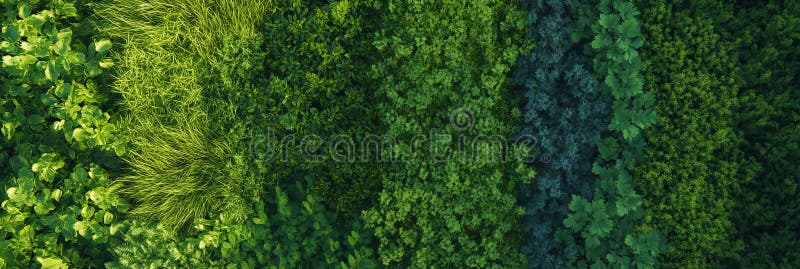 Exploring the Vibrant Texture of a Mixed Green Meadow from Above Stock ...
