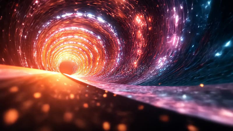 Exploring a Vibrant Tunnel Filled with Glowing Lights and Dynamic ...