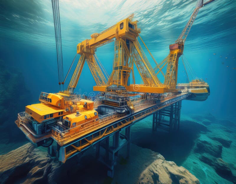 Exploring a Vibrant Underwater Construction Rig Stock Photo - Image of ...