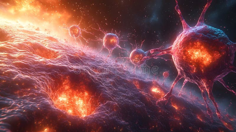 Infernal Viral Onslaught stock illustration. Illustration of biology ...