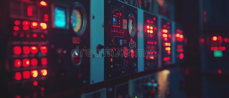 Exploring Vintage Control Panels with Analog Dials and Blinking Lights ...