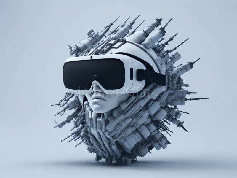 Exploring Virtual Reality White Background. Ai Generative Stock ...