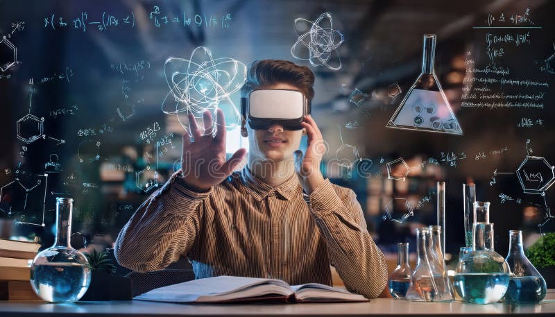 Exploring Virtual Science in the Realm Stock Photo - Image of learning ...