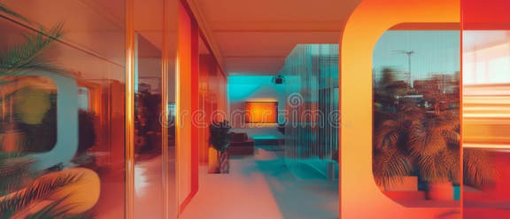 Exploring Vivid Interior Spaces with Striking Color Contrasts and Bold ...