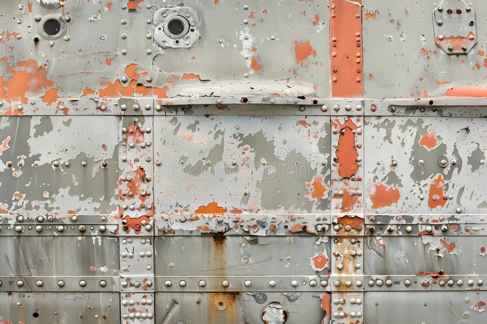 Exploring Weathered Metal Panels, a Study of Rust, Paint, and Rivets on ...