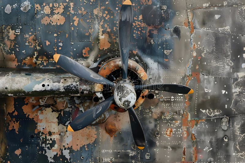 Exploring the Weathered Propeller and Rusted Metal Panels of an ...