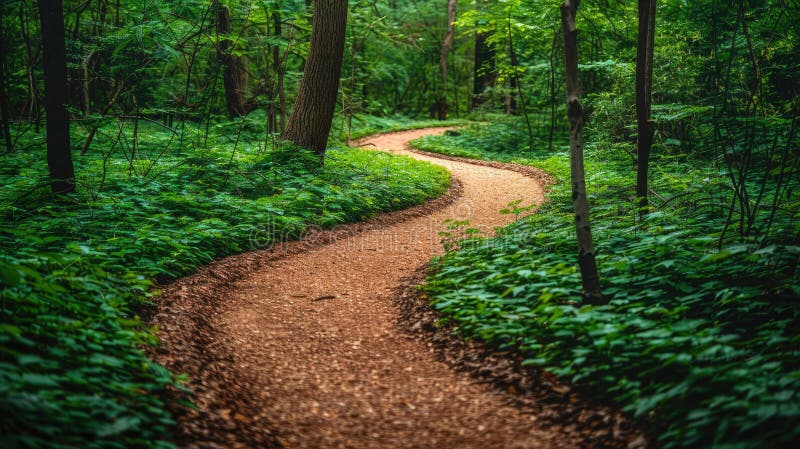 Exploring a Winding Path through a Lush Green Forest for Decision ...