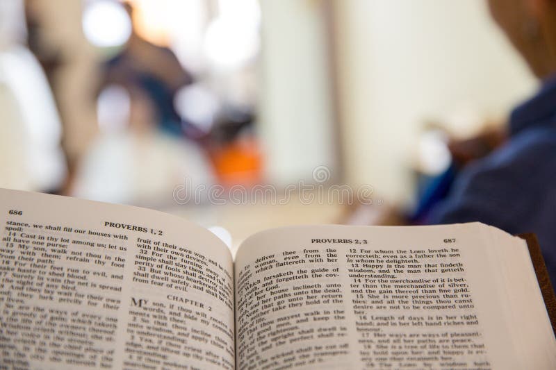 Exploring Wisdom: Open Bible Highlighting the Book of Proverbs Stock Image - Image of belief ...