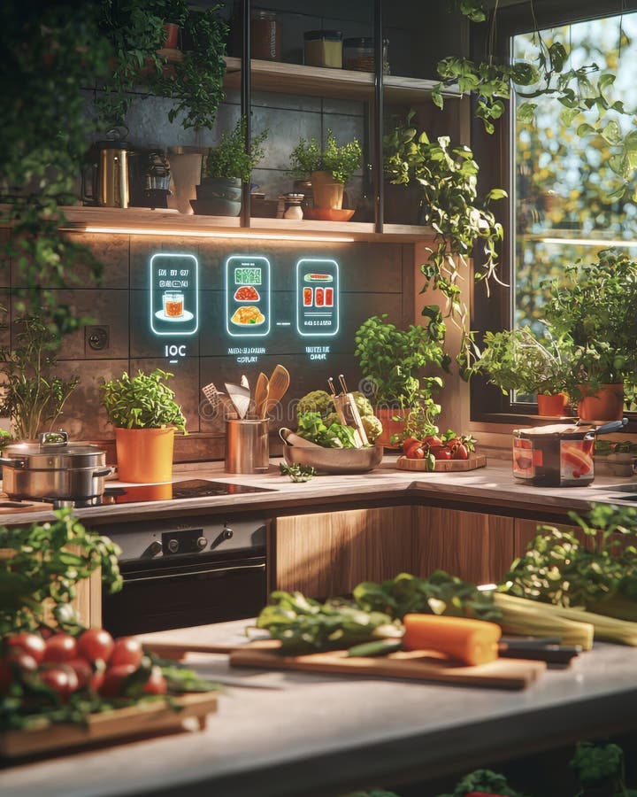 Exploring the Wonders of a Smart Kitchen with Fresh Vegetables and ...