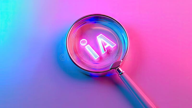 Exploring the World of AI through a Magnifying Glass Stock Photo ...