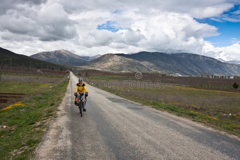 Exploring the World by Bicycle. Stock Image - Image of cycling, helmet ...