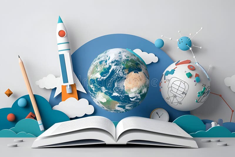 Rocket Launching into New School Year Stock Illustration - Illustration ...