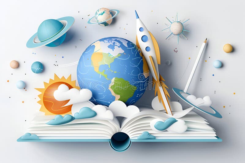 Rocket Launching into New School Year Stock Illustration - Illustration ...