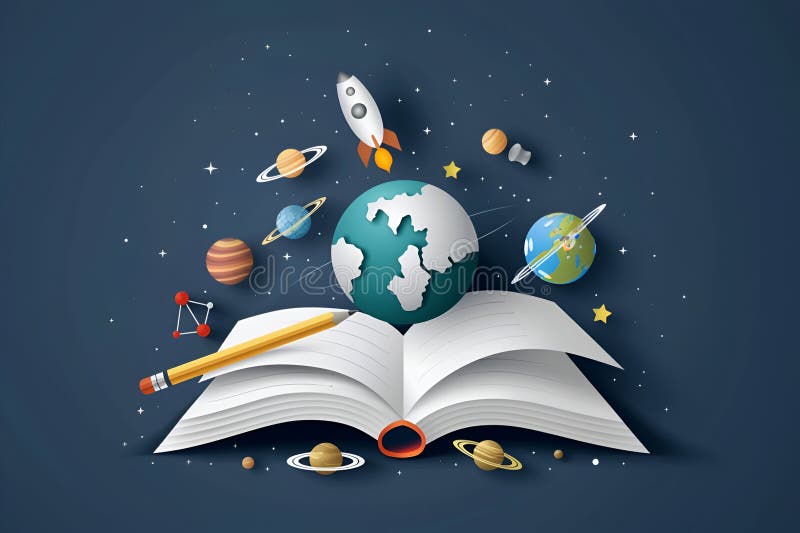 Rocket Launching into New School Year Stock Illustration - Illustration ...