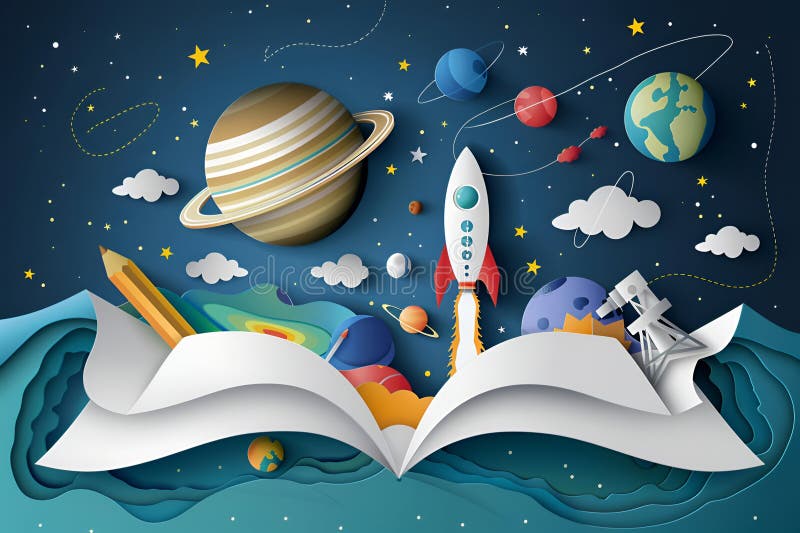 Rocket Launching into New School Year Stock Illustration - Illustration ...