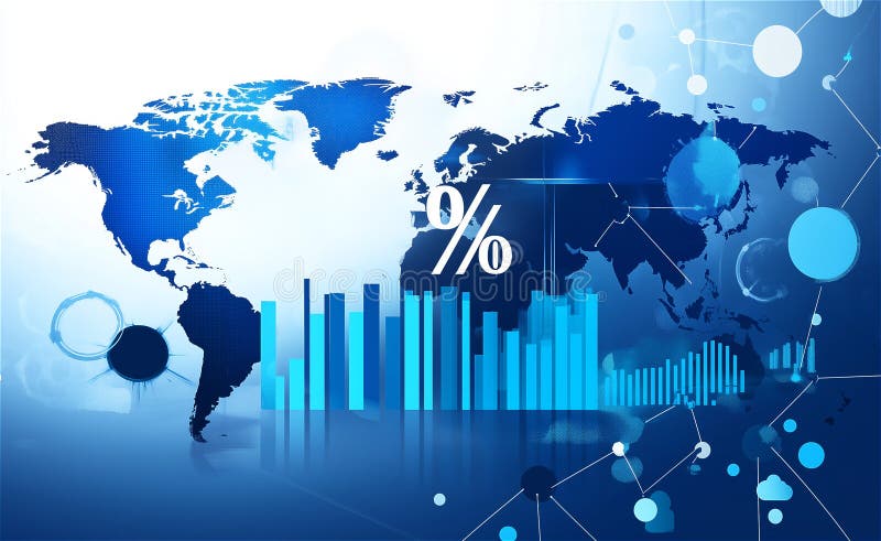 Illuminated World Map in High-Tech Display Stock Illustration ...