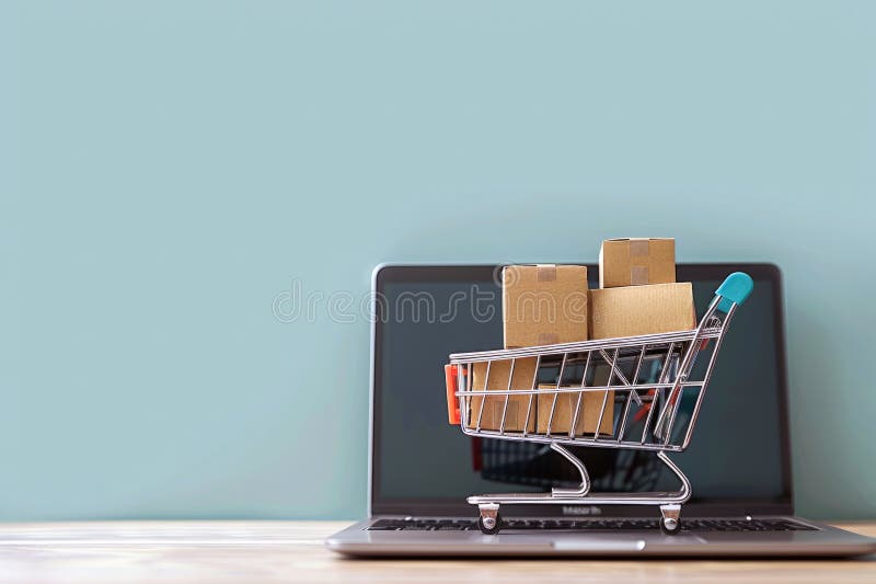 Exploring the World of Online Shopping Concept Stock Illustration ...