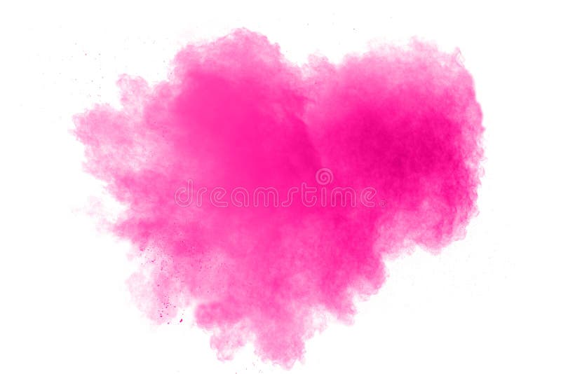 Explosão Cor-de-rosa Abstrata Do Pó Da Cor No Fundo Branco Foto de ...