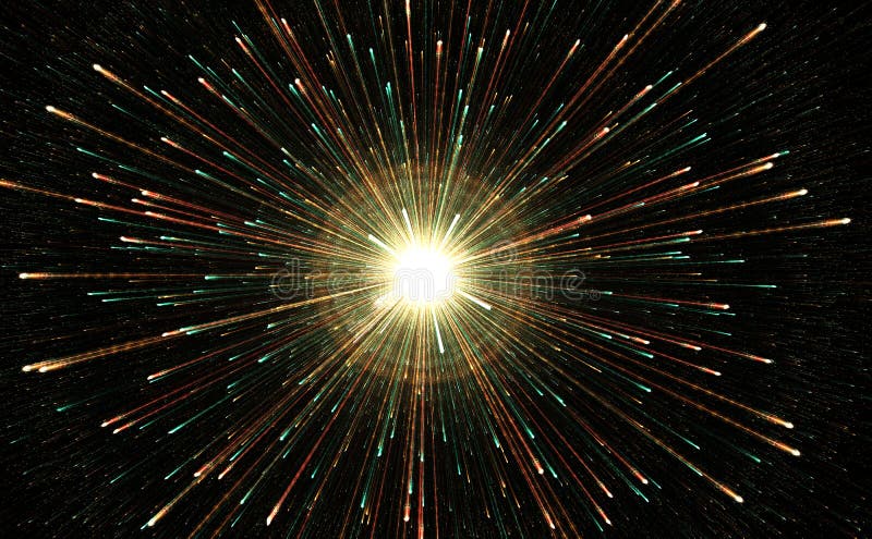 Explosão Da Estrela Com Partículas Ilustração Stock - Ilustração de ...