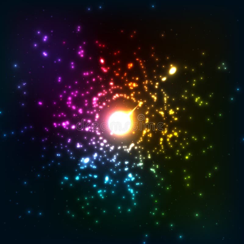 Explosión Cósmica Vectorial Colorida Ilustración del Vector ...