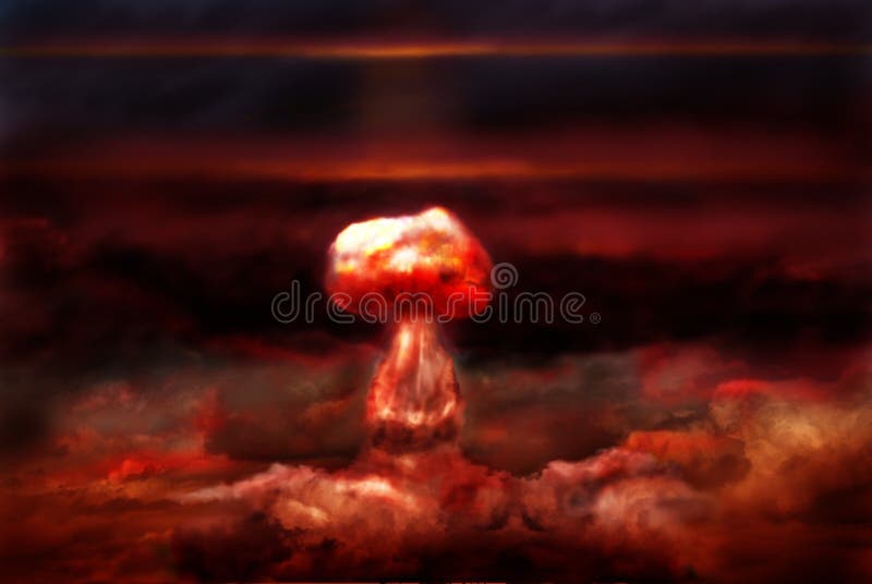 Explosión De La Bomba Nuclear Foto de archivo - Imagen de cielo ...