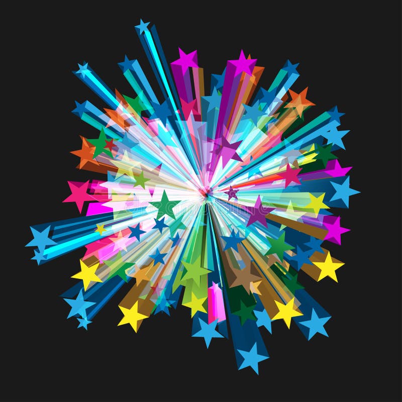 Explosión De La Estrella Del Vector Ilustración del Vector ...