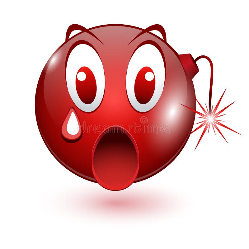 Explosieve smiley vector illustratie. Illustration of uitbarsting ...