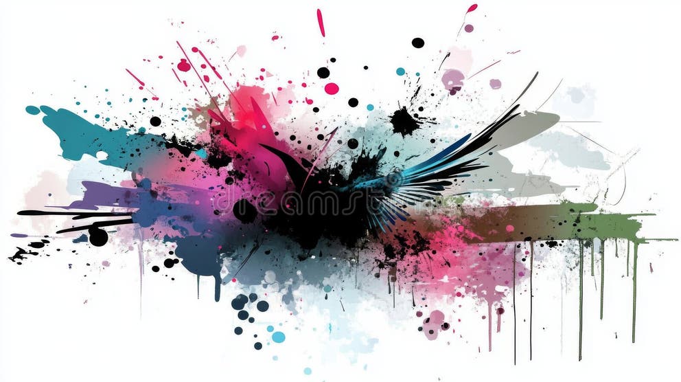An Explosion of Abstract Graffiti Art Set Against a Light Background ...