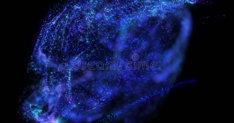 Explosion of Abstract Liquid Particles, Flow of Glowing Liquid ...