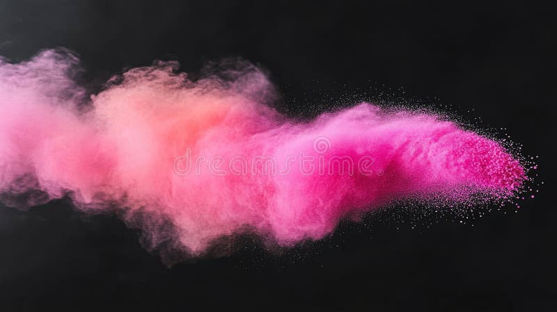 An Explosion of Abstract Red Powder is Captured with a Freeze Motion ...