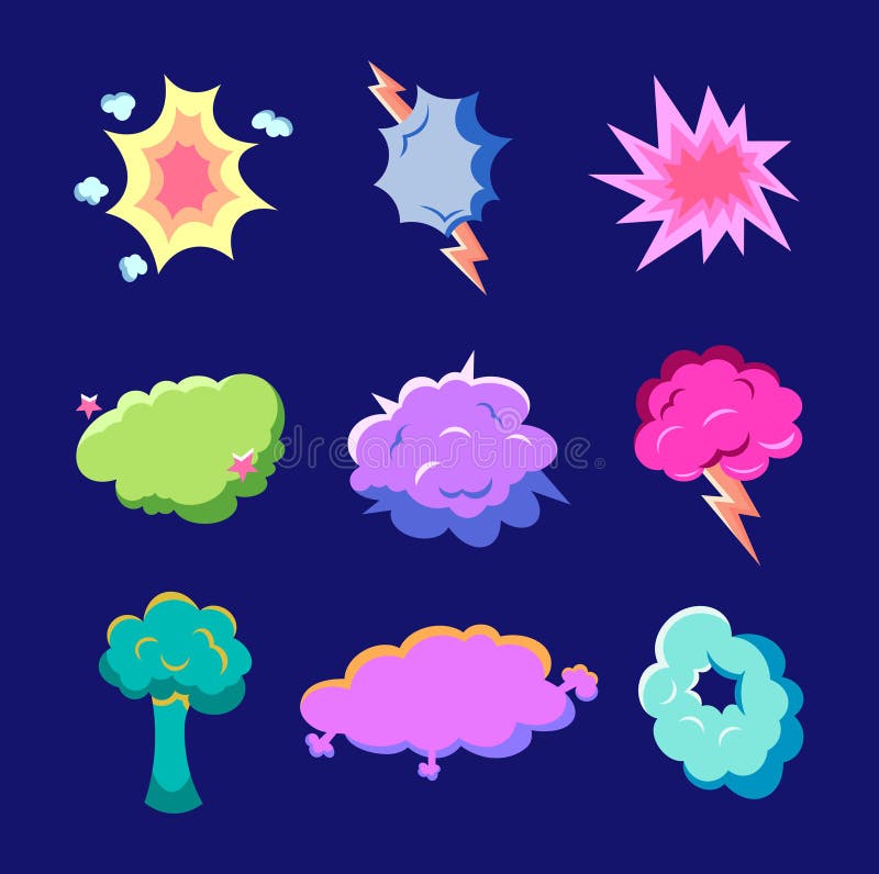 Explosion Air Cloud. Coloring Page Stock Vector - Illustration of ...